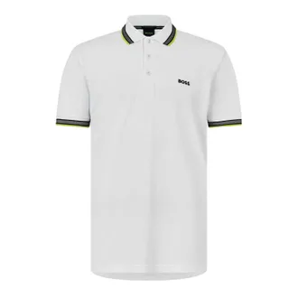 HUGO BOSS Paddy Poloshirt f&uuml;r Herren (Wei&szlig;/Gr&uuml;n)