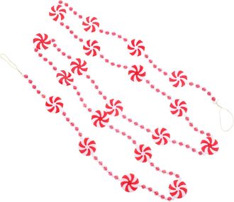 Garneck Weihnachtsdeko S&uuml;&szlig;igkeiten Anh&auml;nger 2m Rote Weihnachtsbonbon Ball Schnur H&auml;ngende Christbaumschmuck f&uuml;r Wohnzimmer Caf&eacute; B&uuml;ro