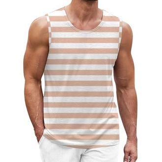 Generic D&eacute;bardeur ray&eacute; pour homme - Couleur unie - Imprim&eacute; - Loisirs - Vacances - Sans manches - Tendance, Orange, XXL