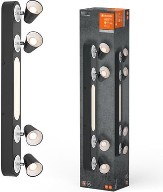 Ledvance DECOR SPOT NEPTUNE, 27W, 1.280lm, schwarz, Spotleuchte, verstellbare Köpfe, vielseitig anwendbar, Innenraumspot, warmweiße Lichtfarbe, hochwertige Opt