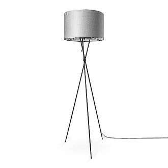 Paco Home Lampadaire Salon Tr&eacute;pied Lampe Abat-Jour Tissu Textile E27 Lampe De Lecture Scandinave Bureau