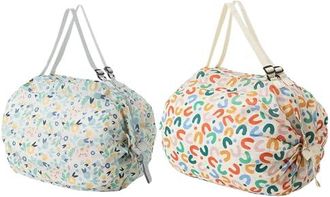 Generic Sac de courses pliable, sac fourre-tout r&eacute;utilisable, sac de rangement robuste, tissu en nylon r&eacute;sistant aux d&eacute;chirures, organiseur lavable, &eacute;picerie 
