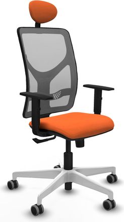 Piqueras y Crespo Schreibtischstuhl Home Office mit 1D-Armlehnen, h&ouml;henverstellbarer Lendenwirbelst&uuml;tze und festem Kopfteil, ausgestattet mit 3 Positionen und Schneidsc