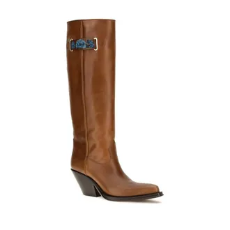 Chlo&eacute; Womens Brown Calf Leather Bos Taurus Over The Knee Shoe