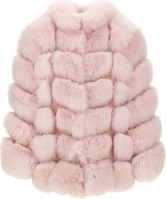 Frame Denim Veste matelass&eacute;e en fourrure de renard - Femme - Vestes - Rose - Taille: 46 FR