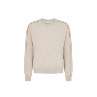 Brunello Cucinelli Cashmere-Silk Knit Sweatshirt - Beige