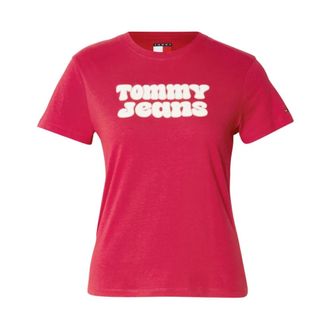 Tommy Jeans Femme, Tops, Rouge, Taille: 38 FR Essential Logo Tee