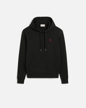 Ami Ami Paris - Hoodie noir en coton Ami de Coeur Noir - Taille : XXXL - Unisex