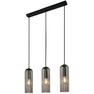 Nordlux Suspension miella 3-Rail Verrerie Smoked, H.30 - IP20 - E27 / Nordlux Int&eacute;rieur