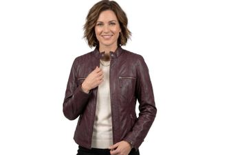 Jilani Lederjacke Frieda Jilani Collection - Damen Lederjacke Lammnappa burgundy