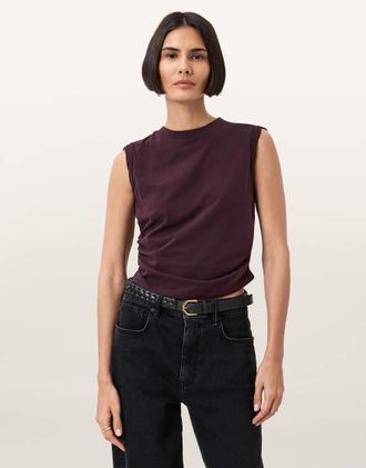 AllSaints West - Tanktop in Ochsenblutrot