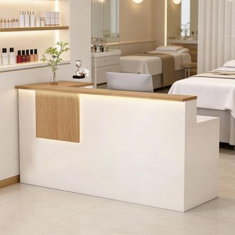 Generic Empfangstheke mit LED-Beleuchtung Empfangstheke mit abschlie&szlig;baren Schubladen Stauraum und Tastaturablage Ideale Kassentheke f&uuml;r B&uuml;ro Zuhause oder Kli