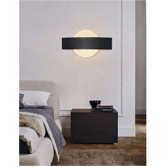 Trade Shop Applique Led Parete Moderna Nera 8 W Doppia Emissione Luce 6500k 3000k 4000k E17