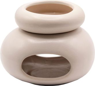 SYS Skincare Duftbrenner aus weißer Keramik Zen (12,5 x 10 x 10 cm). Ätherische Öle. Aromatischer Brenner. Heimdekoration