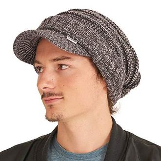 Charm by Casualbox Bonnet Hiver Visiere Tricot Homme - Chapeau Femme Protege Oreille Casquette Tombant Chaud Beanie &Agrave; Bord Mix Brun