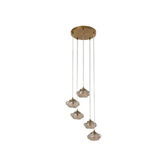 Lindby Pendelleuchte Piatra (Modern) in Creme aus Glas (5 flammig, G9) - Hängelampe Esstischlampe Hängeleuchte Wohnzimmerleuchte