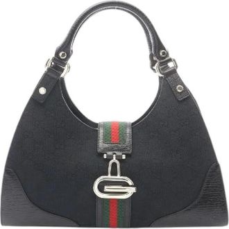 Gucci Sac bandouli&egrave;re pr&eacute;-propri&eacute;t&eacute; en toile GG Sherry Line - Femme - Pre-owned - Noir - Taille: ONE Size