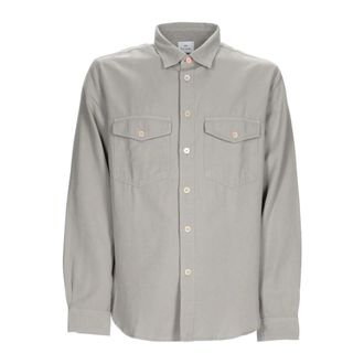 Paul Smith Cotton Twill Utility Shirt - - Shirts - Herren - Grau - L