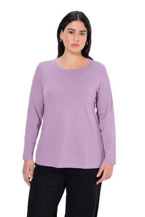 Ulla Popken Damen große Größen Übergrößen Plus Size Shirt, Slim, Rundhalsausschnitt, Langarm