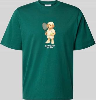 Review Regular Fit T-Shirt mit Logo-Print
