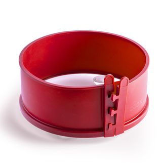 COOX Springform mit Glas-Servierplatte und Glasfüßen Ø 18 cm in Rot - Perfektes Backen und Servieren in einem