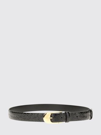 Khaite Ceinture en cuir de vache avec boucle plaqu&eacute;e or 18 carats