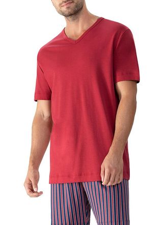 Mey Mey Herren T-Shirt rot Baumwolle unifarben