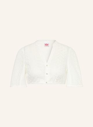 Spieth & Wensky Dirndlbluse Hilke Mit Lochspitze weiss