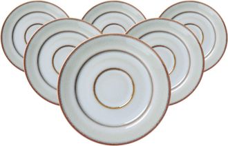 Ritzenhoff & Breker Portofino Kaffeeuntertassen 6er Set, 15 cm, Runde Untertassen mit Farbverlaufstruktur, Reaktivglasur, Passend f&uuml;r Kaffeetasse (220 ml), Steinzeug, Gra