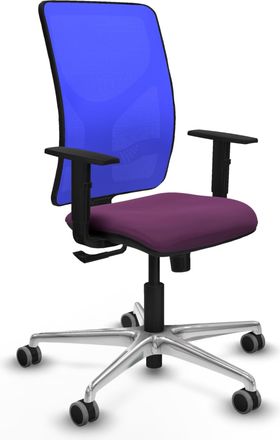 Piqueras y Crespo B&uuml;rostuhl mit 1D-Armlehnen, h&ouml;henverstellbare Lendenwirbelst&uuml;tze, ausgestattet mit 3 Positionen und Schneideschaum, Blau/Violett