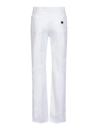 Dolce & Gabbana Womens White Cotton Denim Flared Jeans