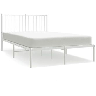 vidaXL Cadre de lit m&eacute;tal sans matelas et t&ecirc;te de lit blanc 120x190 cm vidaXL