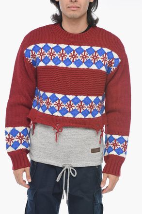 Dsquared2 Hybrid Canadian Pullover aus Jacquard mit Distressed-Detail Dsquared2