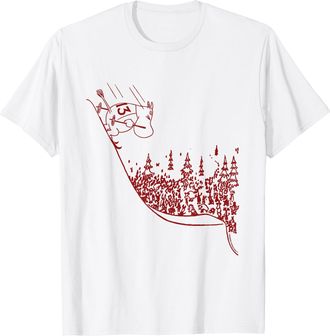 Moomin Rote Moomintroll Skifahren Piste Wintersportspiele T-Shirt