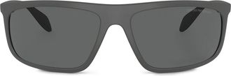 Emporio Armani lunettes de soleil à monture couvrante - Gris