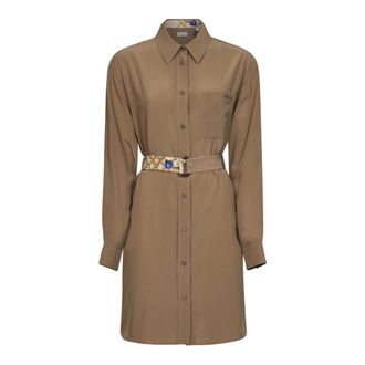 Burberry Femme, Robes, Brun, Taille: 38 FR Robe chemise en soie