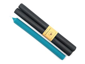 Generic Stabkerzen 100% Bienenwachs Rillen Oberfläche 2 Stück Brenndauer ca. 14 Stunden Höhe 25 cm, Ø 2,2 cm Premium Kerzen durchgefärbt gerillt Tafelkerze Ha