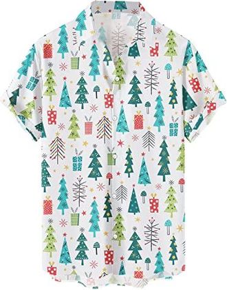 Generic Chemise de Noël à Manches Courtes pour Homme - T-shirt Ugly - Amusante - Hawaïenne - Tenue de Famille, B, XXXL