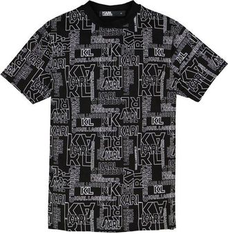 Karl Lagerfeld Herren T-Shirt schwarz gemustert