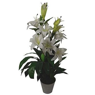 Leaf Künstliche Lilienblume im Stargazer-Stil, 90 cm, Weiß