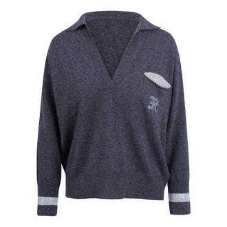 Ermanno Scervino Pull en laine avec col - Femme - Pulls - Gris - Taille: 34 FR