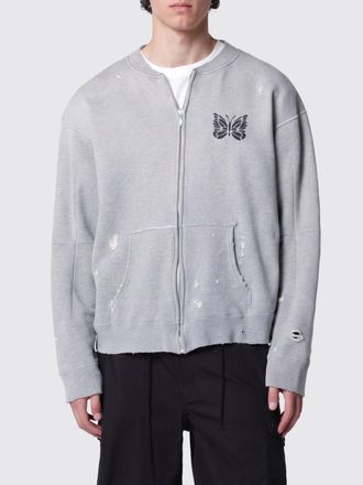 Needles Sweatshirt zipp&eacute; en coton &agrave; effet us&eacute; et coupe d&eacute;contract&eacute;e