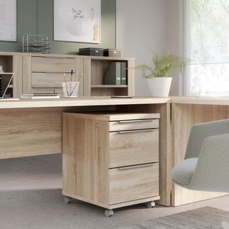 Möbelando Rollcontainer >Calpe< in Sonoma Eiche - 42,3x61,4x53cm (BxHxT)