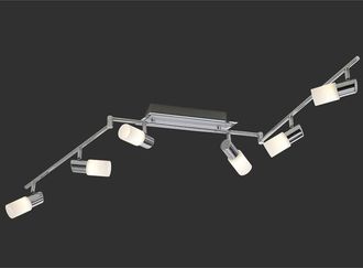 Trio 6-flammiger led Deckenstrahler clapton mit Glasschirmen, Breite 150cm