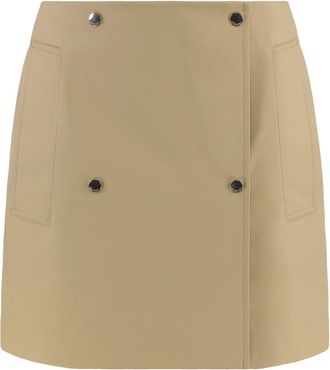 Burberry Femme, Jupes, Beige, Taille: 36 FR Mini-jupe trench en gabardine contrecollée