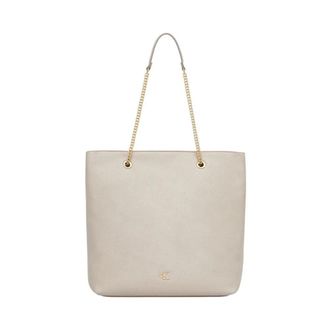 Calvin Klein Embossed Logo Chain Tote Bag - - Bags - Damen - Beige - ONE SIZE