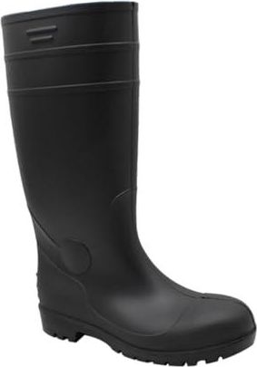Hemobllo Bottes de Pluie pour Hommes en PVC Antid&eacute;rapantes et R&eacute;sistantes &agrave; LUsure Haute Tige Noire Taille 44 Chaussures de Protection &Eacute;tanches pour Chantier e