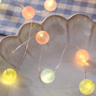 Lights4fun 20er Micro LED Kugel Lichterkette Bunt Warmweiß Timer Batterie Deko Lichterkette Innen Osterdeko Lichterkette Deko Ostern Tischdeko