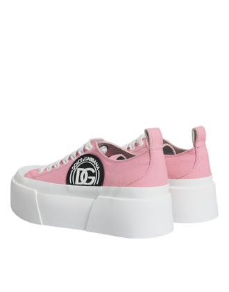 Dolce & Gabbana Logo Canvas Low-Top Sneaker - Pink