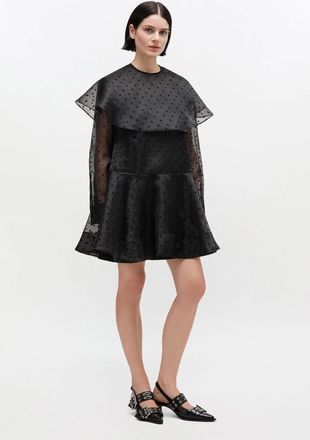 Ganni Robe noire &agrave; col rond - Taille 32 Noir - Pour Femme